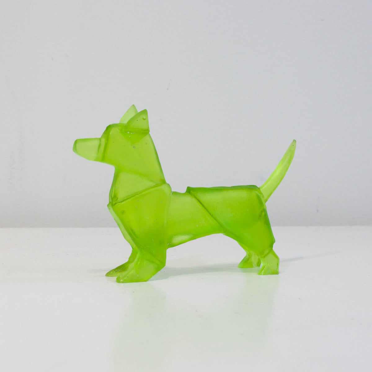 TBA81: Origami terrier dog - lime green – Quadrant Gallery